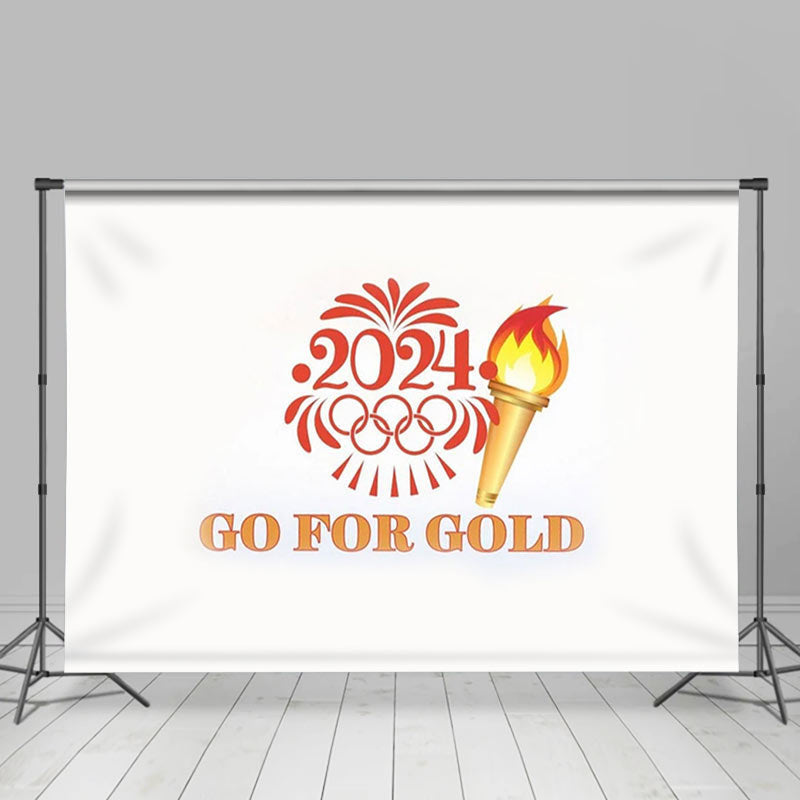 Go For Gold Torch Sport Olympic Paris 2024 Backdrop - Lofaris