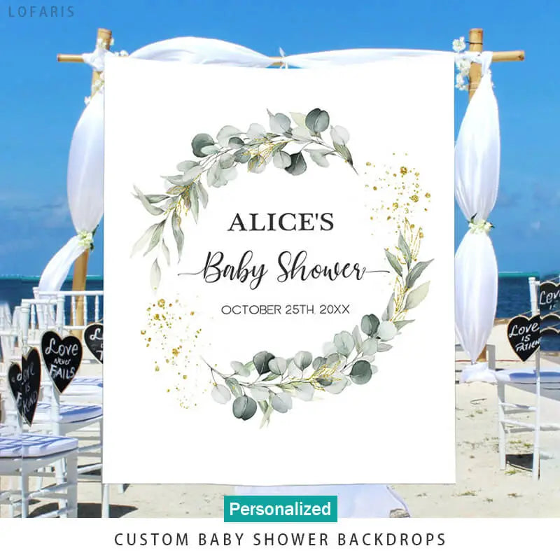 Personalized Customized Backdrop for Baby Shower