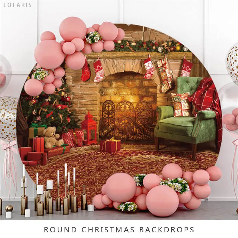 Customized Round Christmas Backdrops