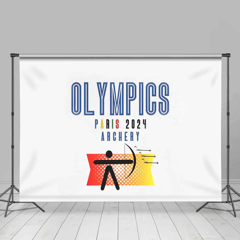 Athlete Paris 2024 Archery Sport Olympic Backdrop - Lofaris