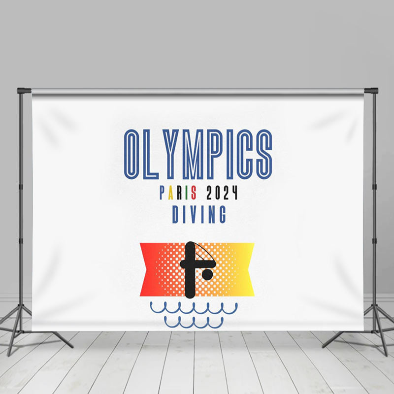 Athlete Paris 2024 Diving Sport Olympic Backdrop - Lofaris