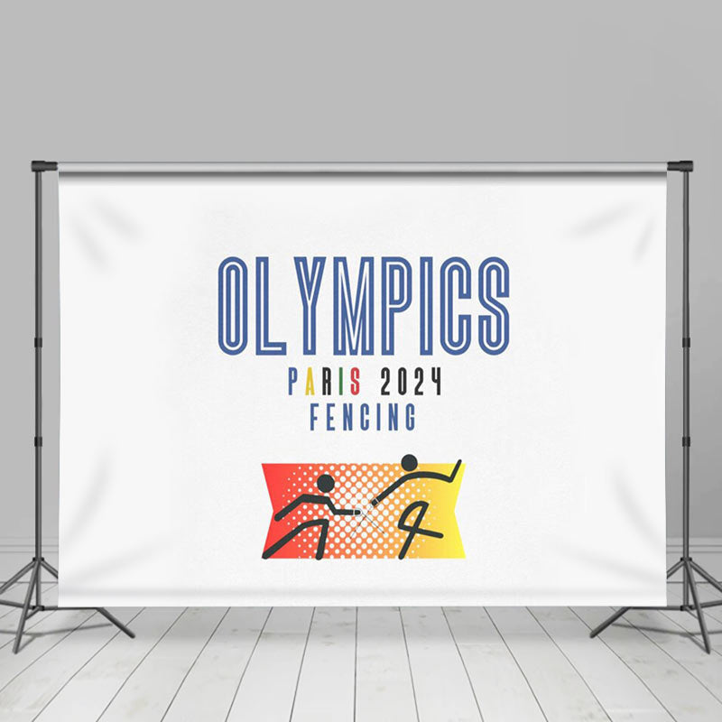 Athlete Paris 2024 Sport Fencing Olympic Backdrop - Lofaris