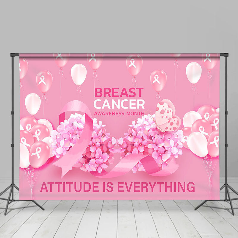 Attitude Is Everything Breast Cancer Month Backdrop - Lofaris