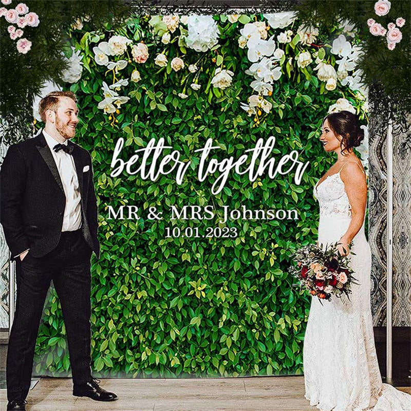 Lofaris Greenery Floral Better Together Backdrop For Wedding