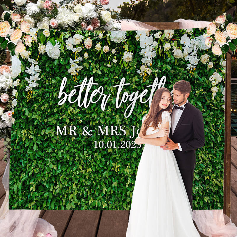 Lofaris Greenery Floral Better Together Backdrop For Wedding