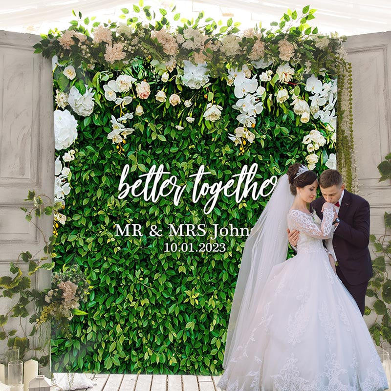 Lofaris Greenery Floral Better Together Backdrop For Wedding