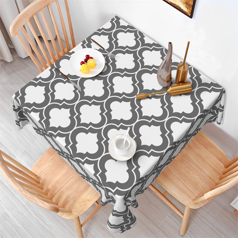 Black And White Argyle Patterns Square Tablecloth - Lofaris