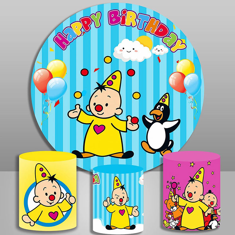 Little Boy Birthday Party Round Bumba Backdrop Kit - Lofaris
