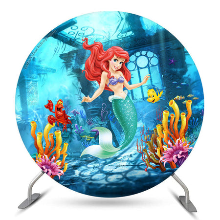 The Little Mermaid Party Round Backdrop Kit - Lofaris