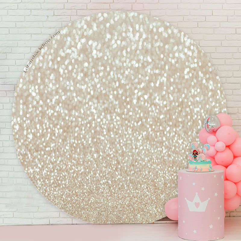 Champagne Glitter Bokeh Round Birthday Party Backdrop – Lofaris