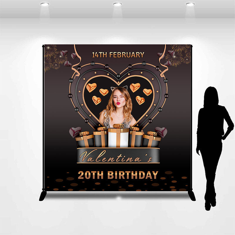 Chocolate Color Spark Gift Custom Birthday Backdrop - Lofaris