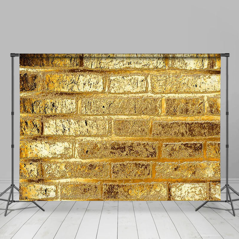Classic Gold Brick Wall Photography Studio Backdrop - Lofaris