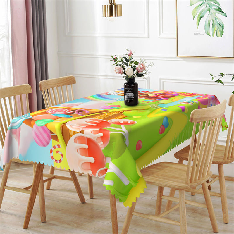 Colorful Candyland Dessert Rectangle Tablecloth - Lofaris