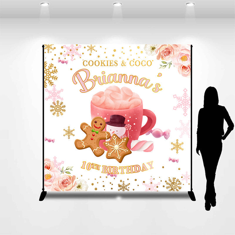 Cookies Coco Gingerbread Man Custom Birthday Backdrop - Lofaris