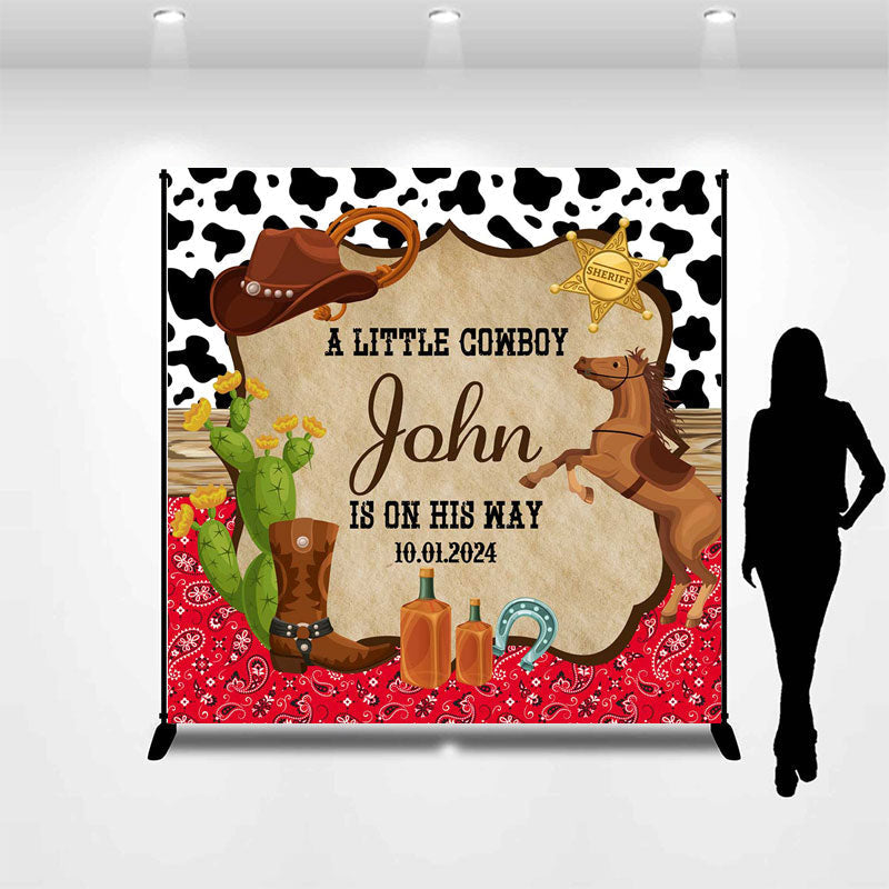 Custom Cowboy Bandana Rustic Birthday Backdrops - Lofaris
