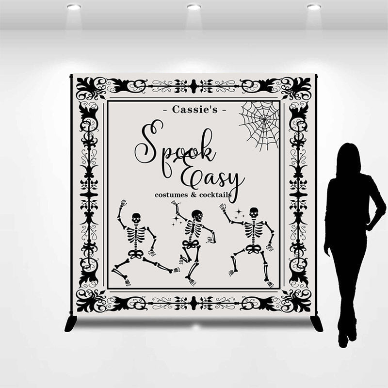 Custom Human Skeleton Halloween Costumes Backdrop - Lofaris