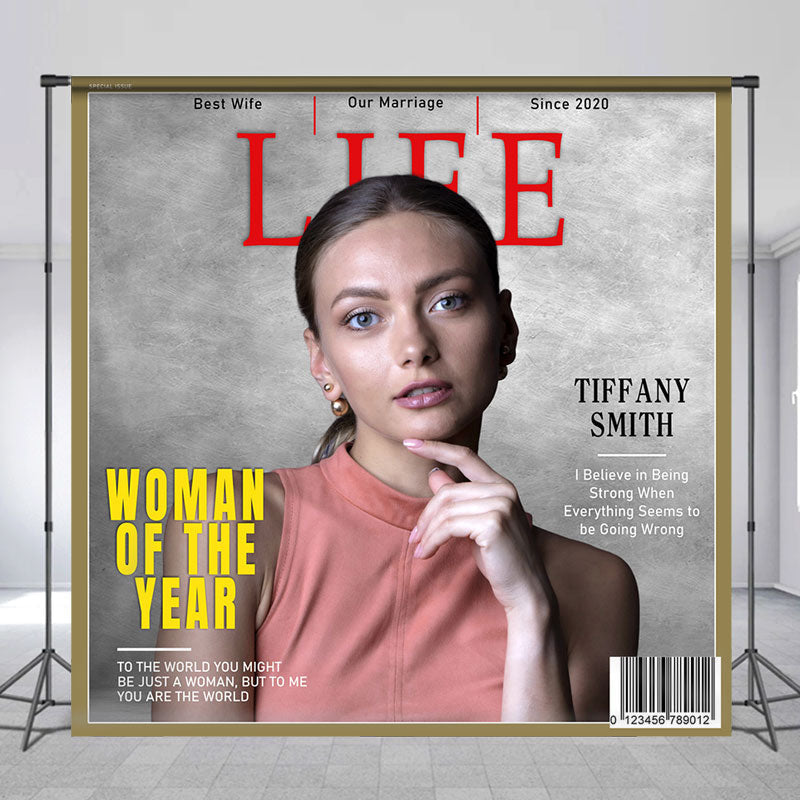 Custom Photo Magazine Birthday Backdrop For Women - Lofaris