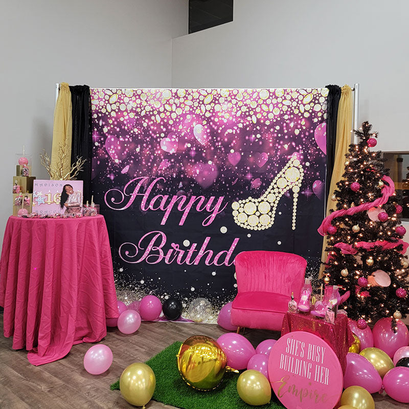 Custom Thin Polyester Party Backdrop with Photo Text – Lofaris
