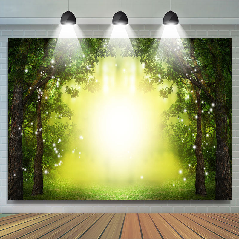 Enchanted Spring Forest Shiny Photoshoot Backdrop - Lofaris