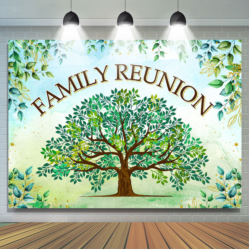 Family Reunion Green Eucalyptus Leaves Backdrop - Lofaris