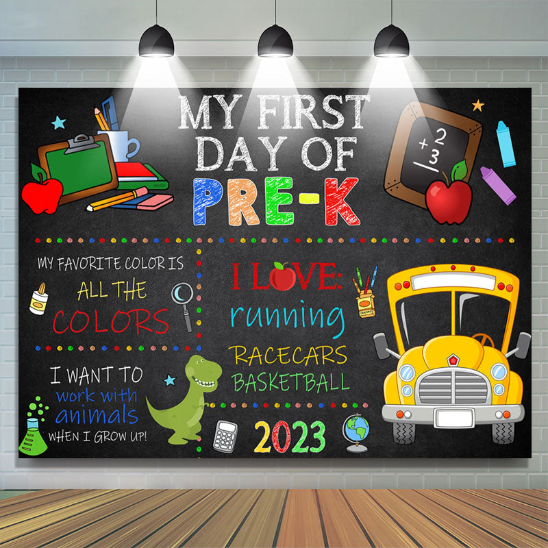 First Day of Pre-Kindergarten Photo Backdrop for Boys – Lofaris