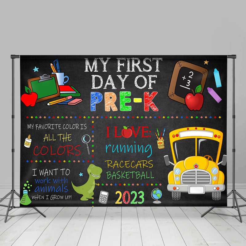 First Day of Pre-Kindergarten Photo Backdrop for Boys – Lofaris