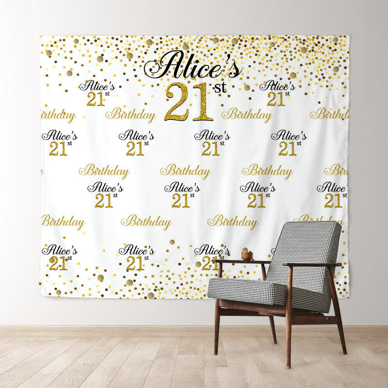 Glitter Step And Repeat Custom 21St Birthday Backdrop - Lofaris