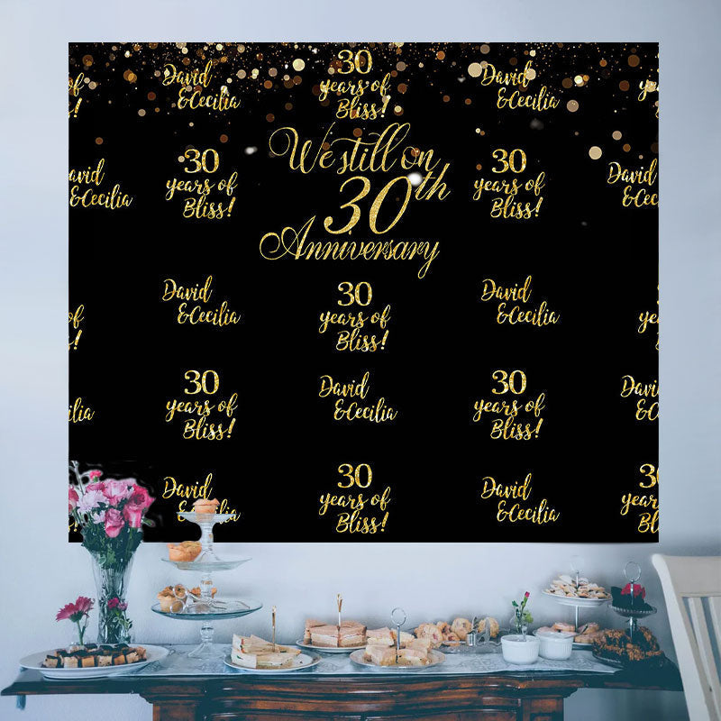 Gold Custom Step And Repeat Anniversary Backdrop - Lofaris