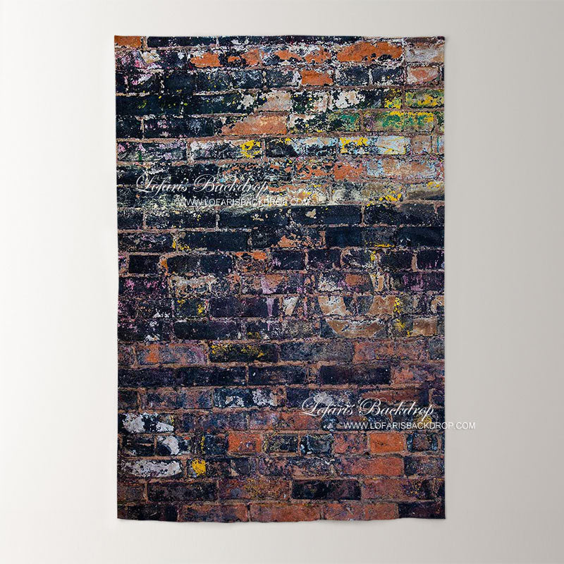 Lofaris Graffiti Art Black Brick Wall Photoshoot Backdrop