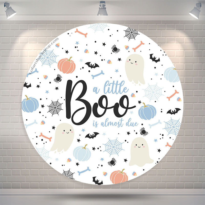 Lovely Ghost Boo Halloween Baby Shower Round Backdrop – Lofaris