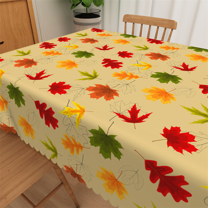 Maple Leaves Restaurant Dinner Square Tablecloth - Lofaris