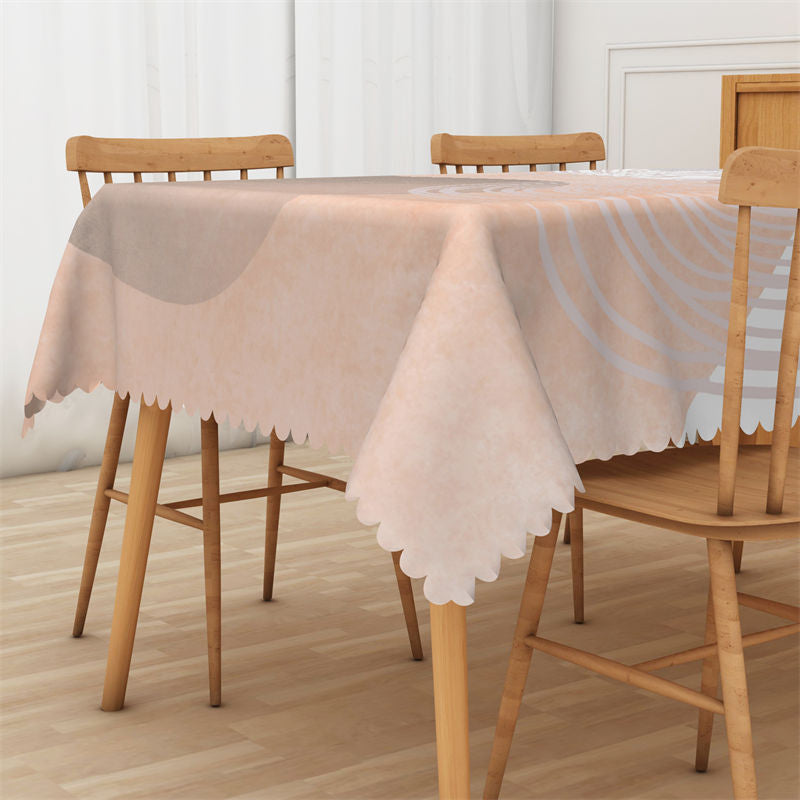 Modern Beige Rectangle Tablecloth for Cafe Restaurant - Lofaris