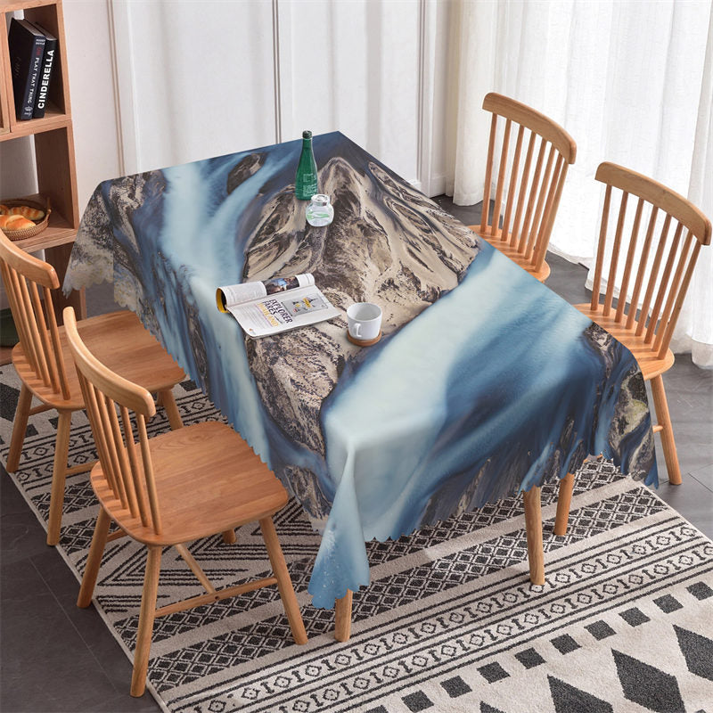 Mountain Landscape Dining Room Square Tablecloth - Lofaris