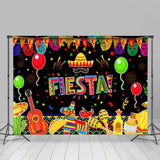 Multicolour Flags Taco Mexican Fiesta Party Backdrop - Lofaris