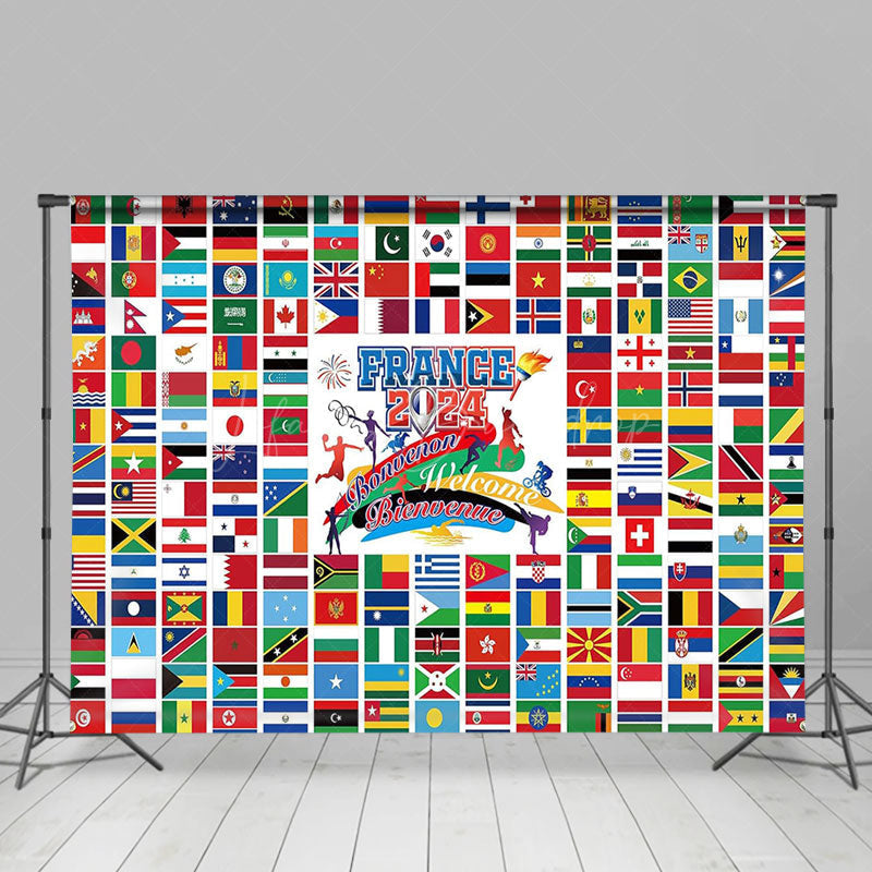 National Flags France 2024 Sports Olympic Backdrop - Lofaris