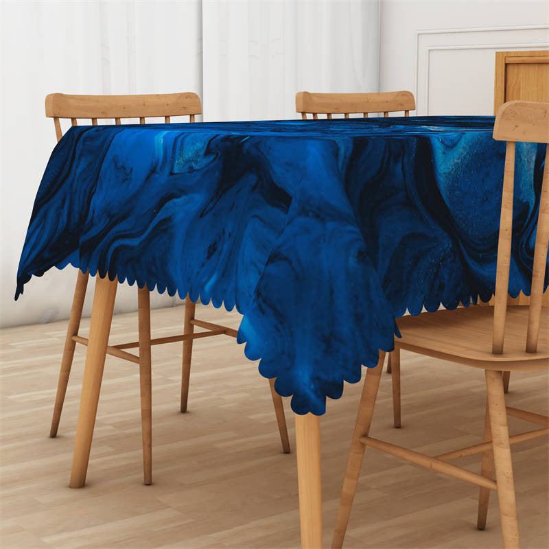 Navy Blue Gradient Decorative Rectangle Tablecloth - Lofaris