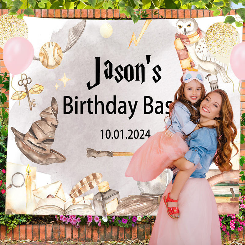 Personalized Hogwarts Magical Birthday Bash Backdrop - Lofaris