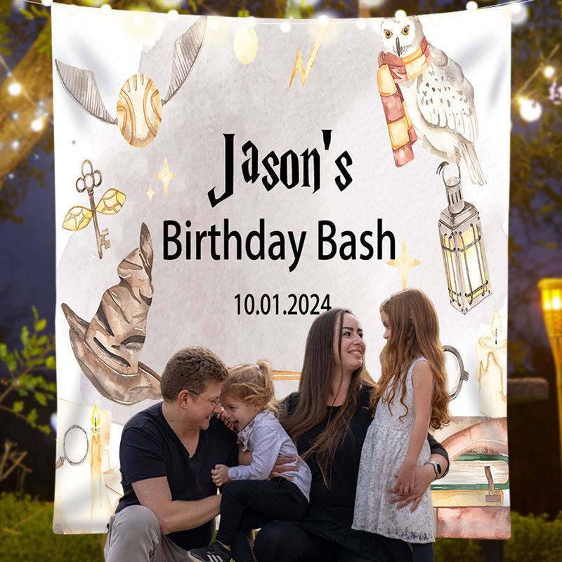 Personalized Hogwarts Magical Birthday Bash Backdrop - Lofaris