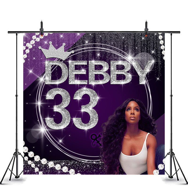 Personalized Mask 18th Black Gold Birthday Backdrop - Lofaris