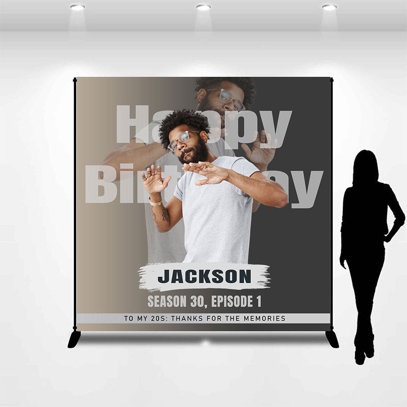Personalized Photo Simple Man Birthday Backdrop - Lofaris