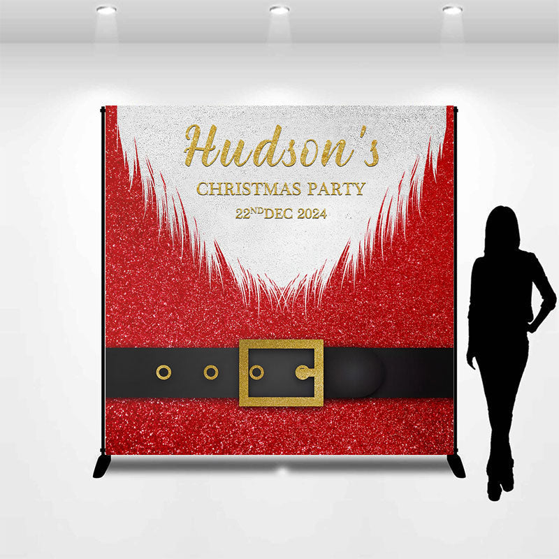 Personalized Santa Christmas Party 2024 Backdrop - Lofaris