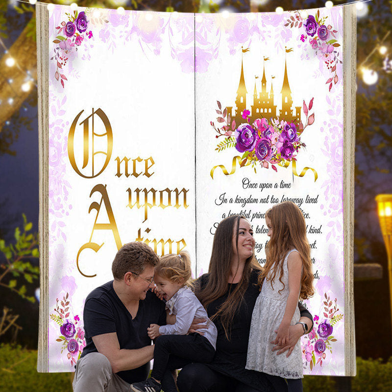 Purple Floral Fairy Tale Custom Birthday Backdrop - Lofaris