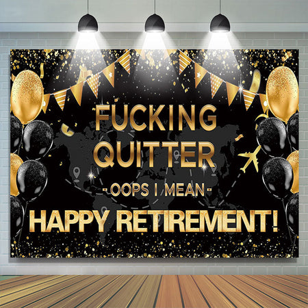 Personalized Happy Retirement Backdrop Banner - Lofaris