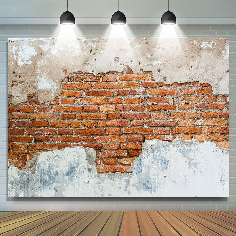 Rustic Weathered Red Brick Portrait Photo Backdrop - Lofaris