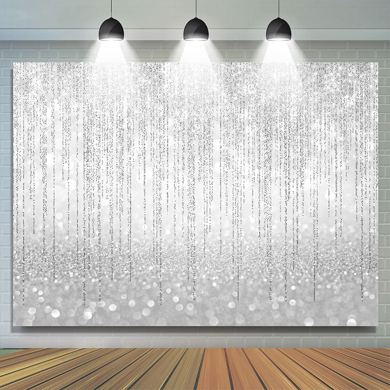 Splashed Sliver Glitter Bokeh Dance Party Backdrop - Lofaris