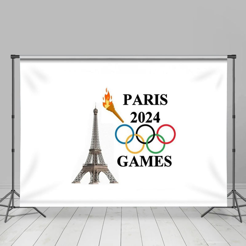 Sport Torch Tower Paris 2024 Olympic Games Backdrop - Lofaris
