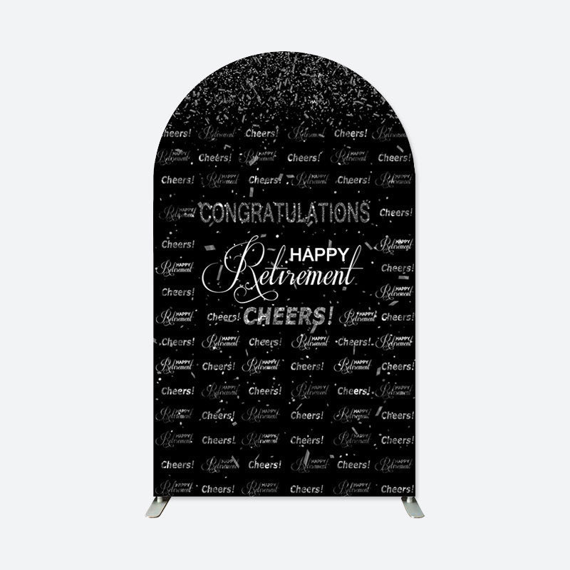 Step And Repeat Cheers Arch Backdrop For Retirement - Lofaris