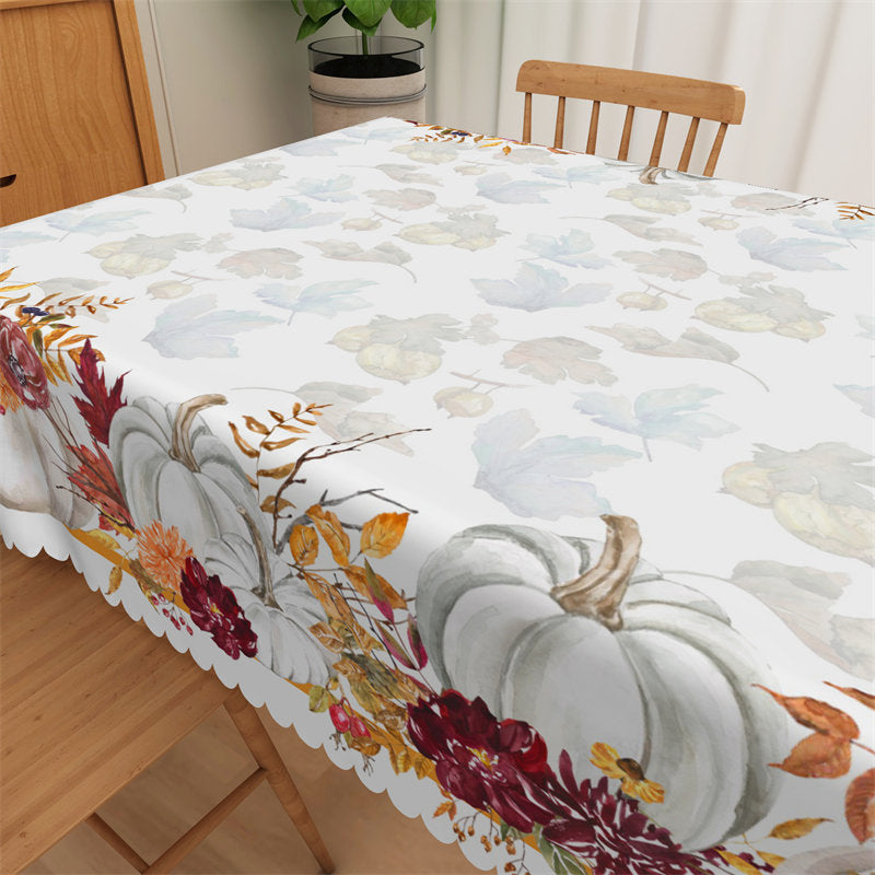 Thanksgiving Fall Pumpkin Maple Leaf Tablecloth - Lofaris