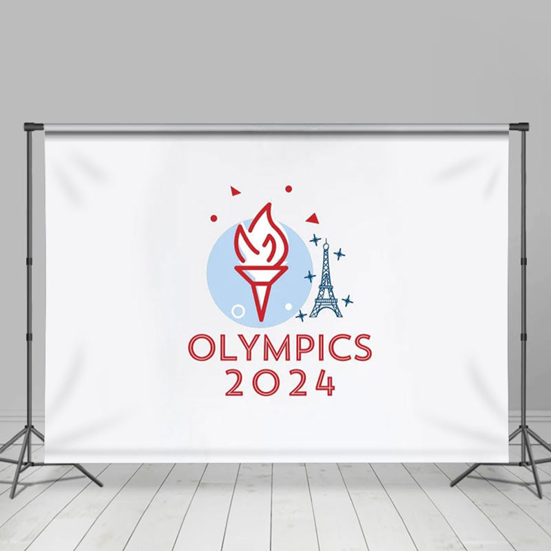 Torch Eiffel Tower Sport Olympic Paris 2024 Backdrop - Lofaris