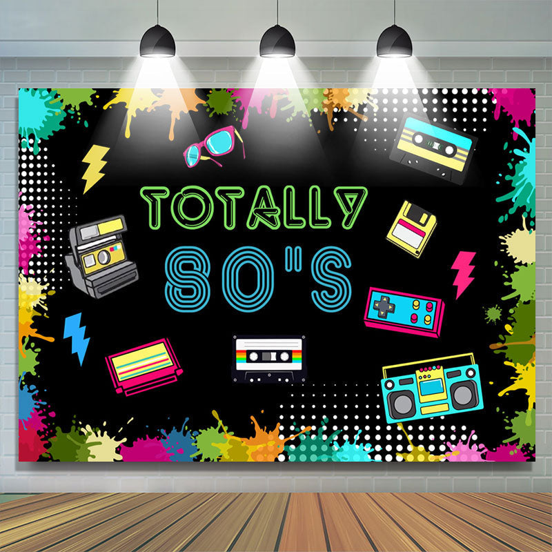 Totally 80'S Theme Colorful Graffiti Party Backdrop - Lofaris